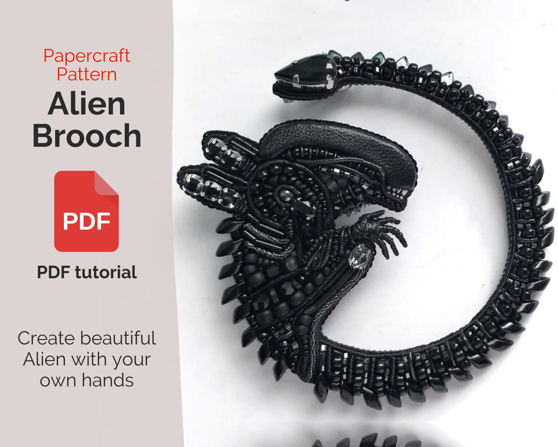 Beaded Alien Brooch Pattern PDF Beading Brooches Beaded - Etsy