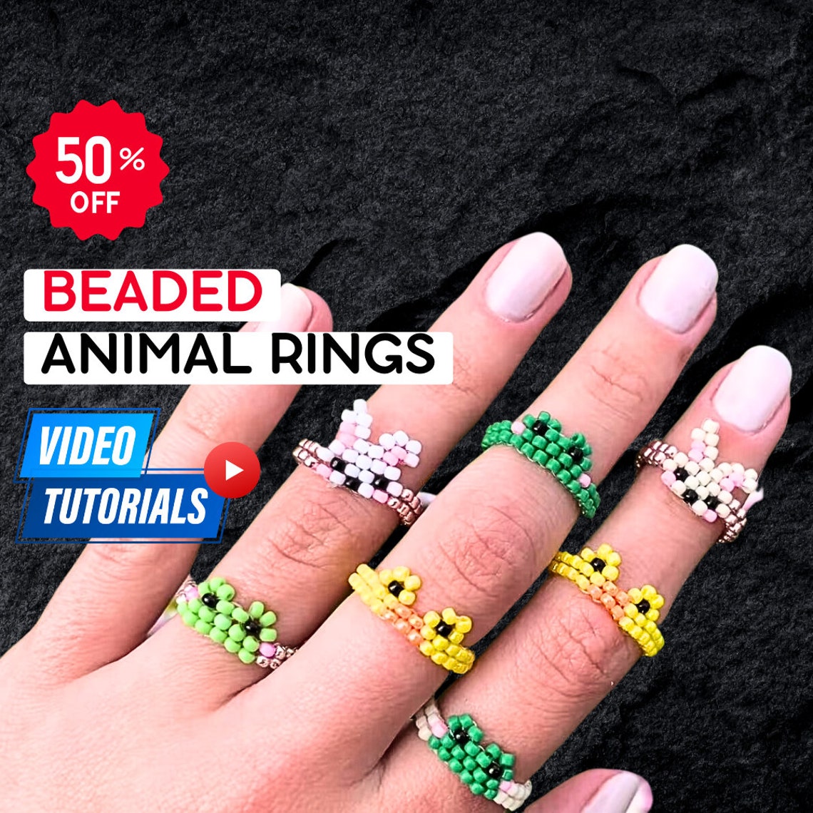 Beaded Animal Rings Pattern Video Tutorial Animal Beading Patterns Rings Seed Bead Patterns ...