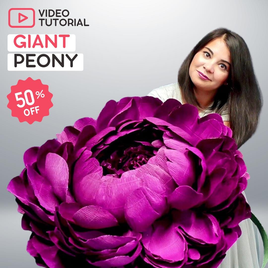 Giant PEONY Templates Giant Flowers Tutorial, DIY Flowers, Handmade ...