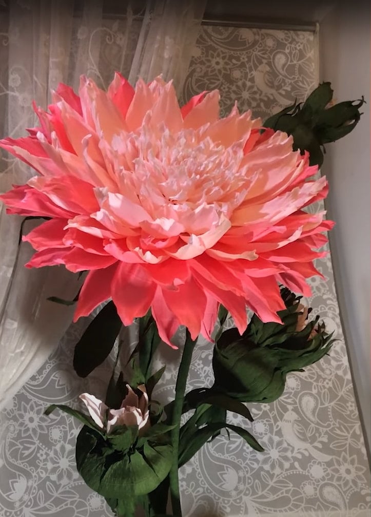 Giant Flowers Dahlia Flowers Templates & Video Tutorial DIY Flowers ...