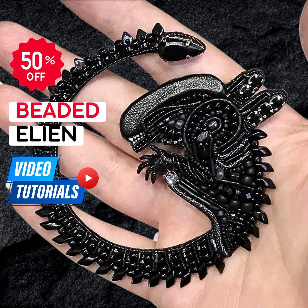 Beaded Alien Brooch Pattern PDF Beading Brooches Beaded - Etsy