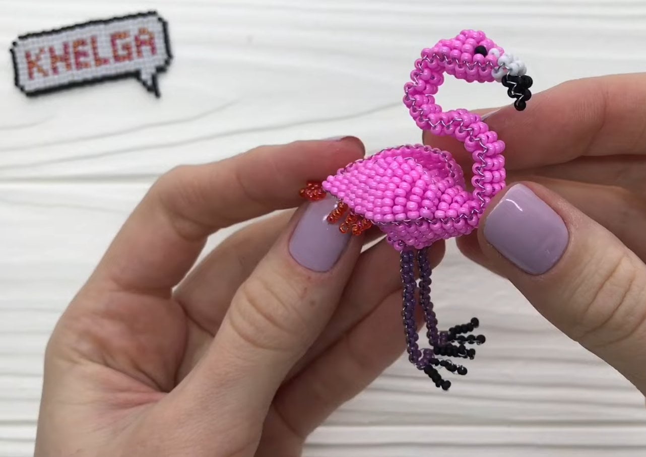 Beaded Flamingo Pattern Video Tutorial Beading Patterns Beaded Flamingo ...