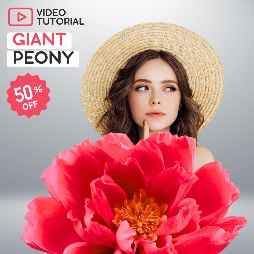 Giant Peony Flower Tutorial | DIY Handmade Large Floral Arrangements ...