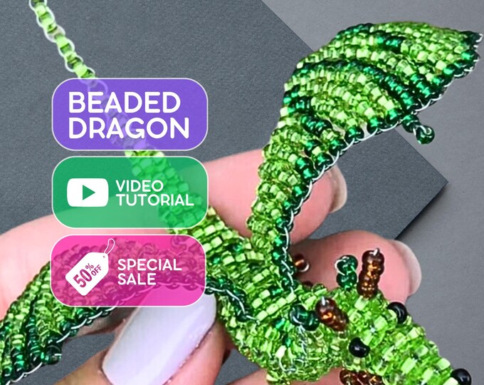Red Dragon Beaded Wrap Bracelet Tutorial, Seed Bead Beading Pattern by ...