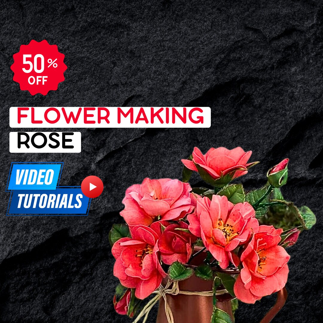 Flowers Making Tutorial ROSE Flowers Templates & Video - Etsy