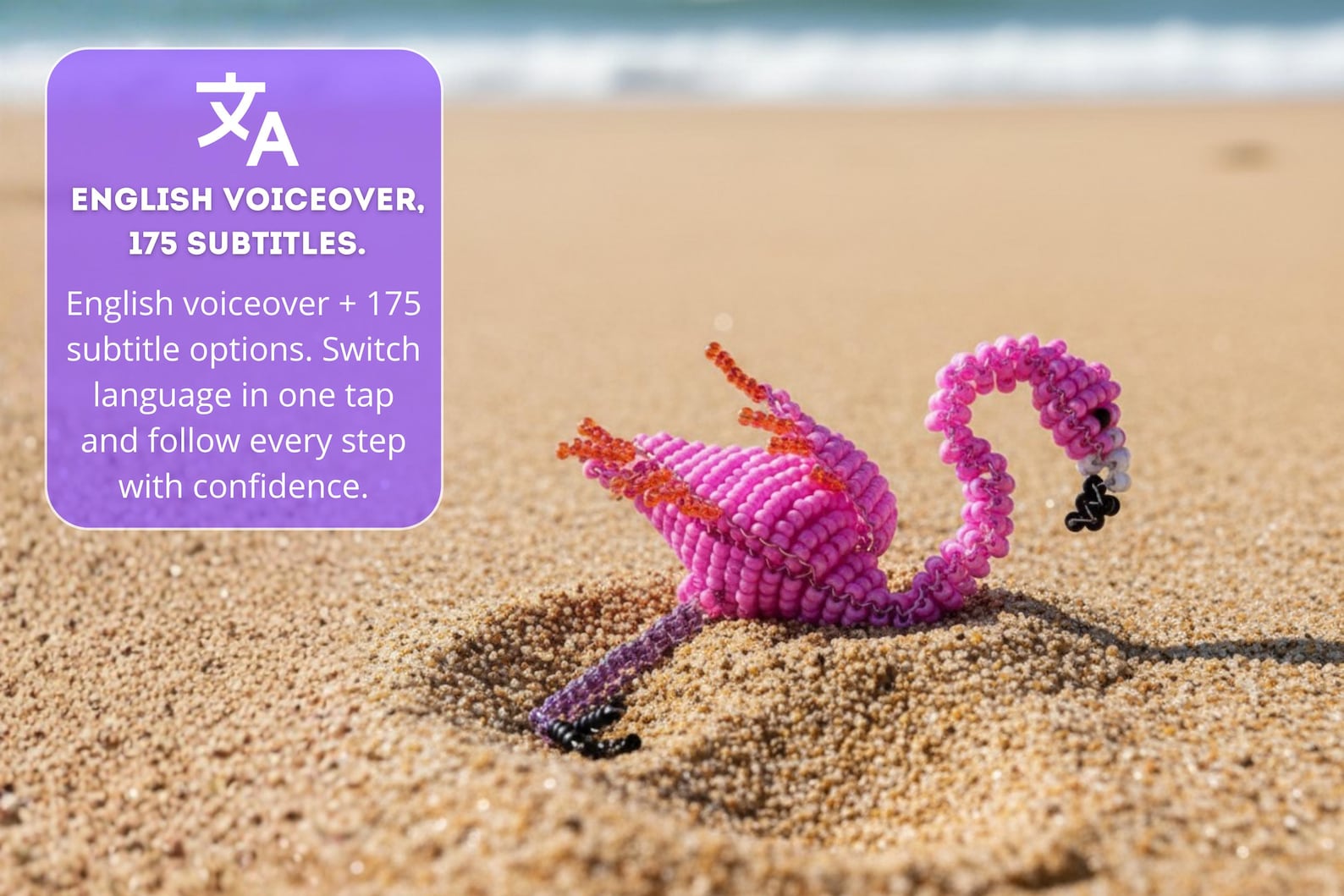 Beaded Flamingo Pattern Video Tutorial: Seed Bead Pattern (digital ...