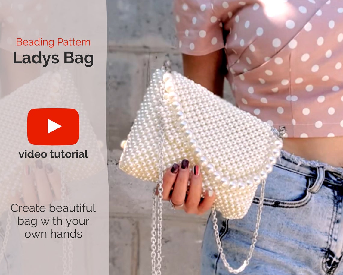 Beaded Ladys Bag Pattern Video Tutorial Beading Patterns White Bag Seed ...