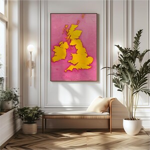United Kingdom Acrylic Map Poster - Colorful Eclectic Great Britain Map ...