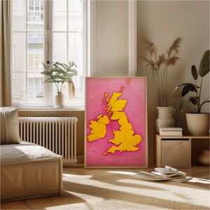 United Kingdom Acrylic Map Poster - Colorful Eclectic Great Britain Map ...