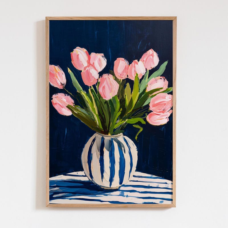 Blue Painting Tulip - Etsy