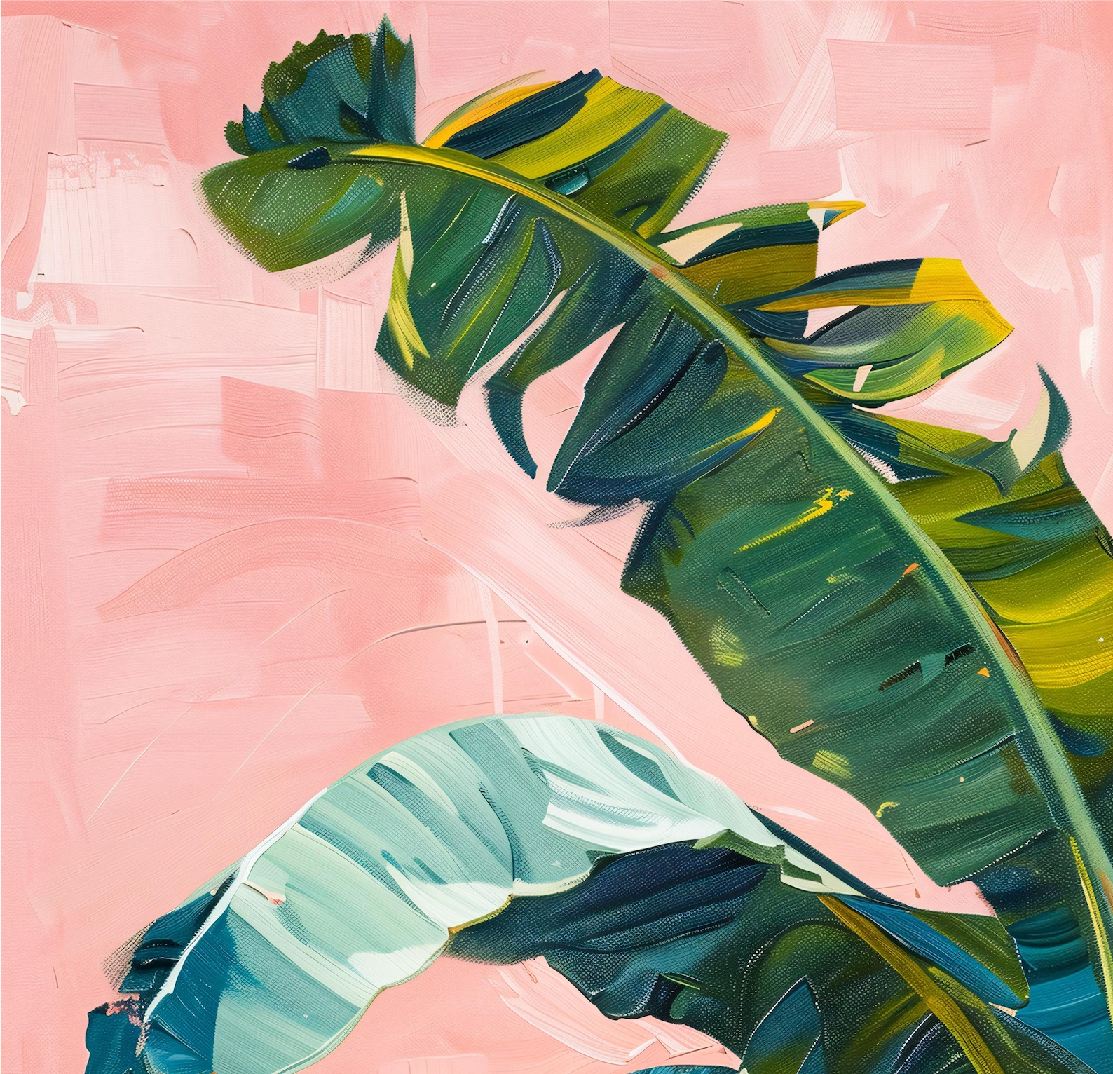 Banana Leaves Tree Wall Art Print Poster, Trendy Botanical Leaf Wall ...