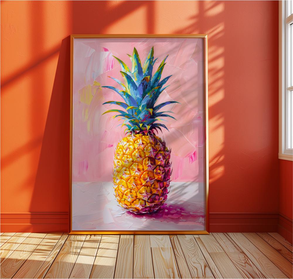 Summer Vibes Pineapple Printable Art Poster - Trendy Wall Decor - Etsy