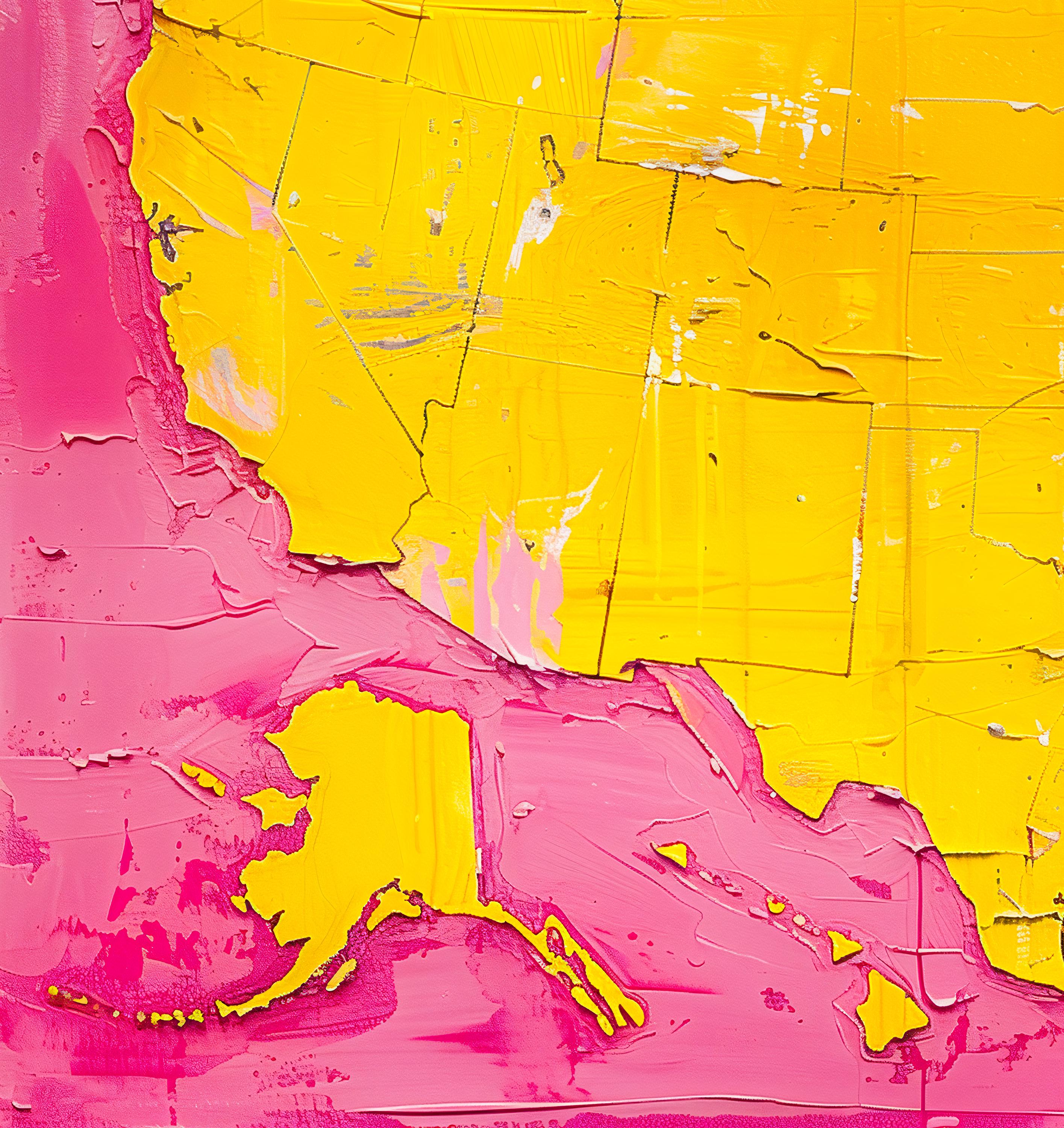 United States Acrylic Map Poster - Colorful Maximalist Eclectic Wall ...