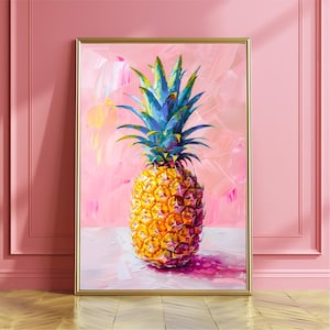 Summer Vibes Pineapple Printable Art Poster - Trendy Wall Decor - Etsy