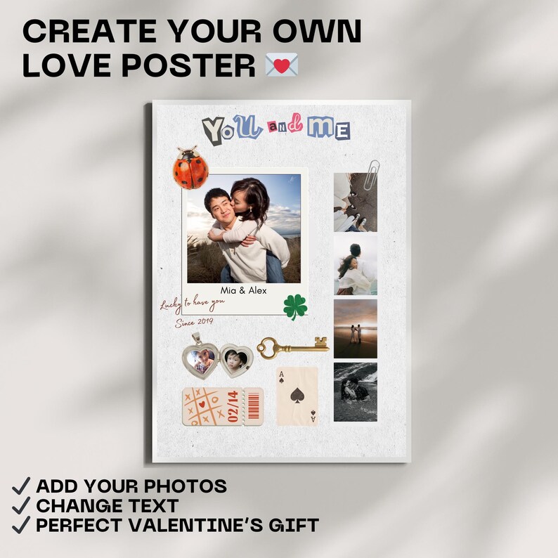 Personalized Photo Collage Template | Canva Valentine's Day Gift ...