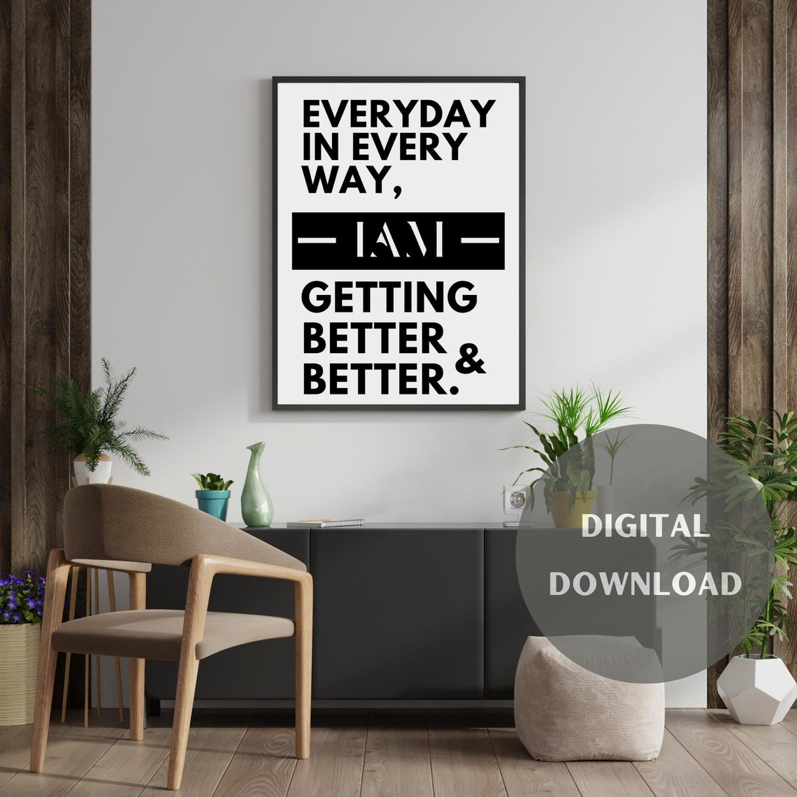 Everyday in Every Way I Am Getting Better & Better, Printable Wall Art ...