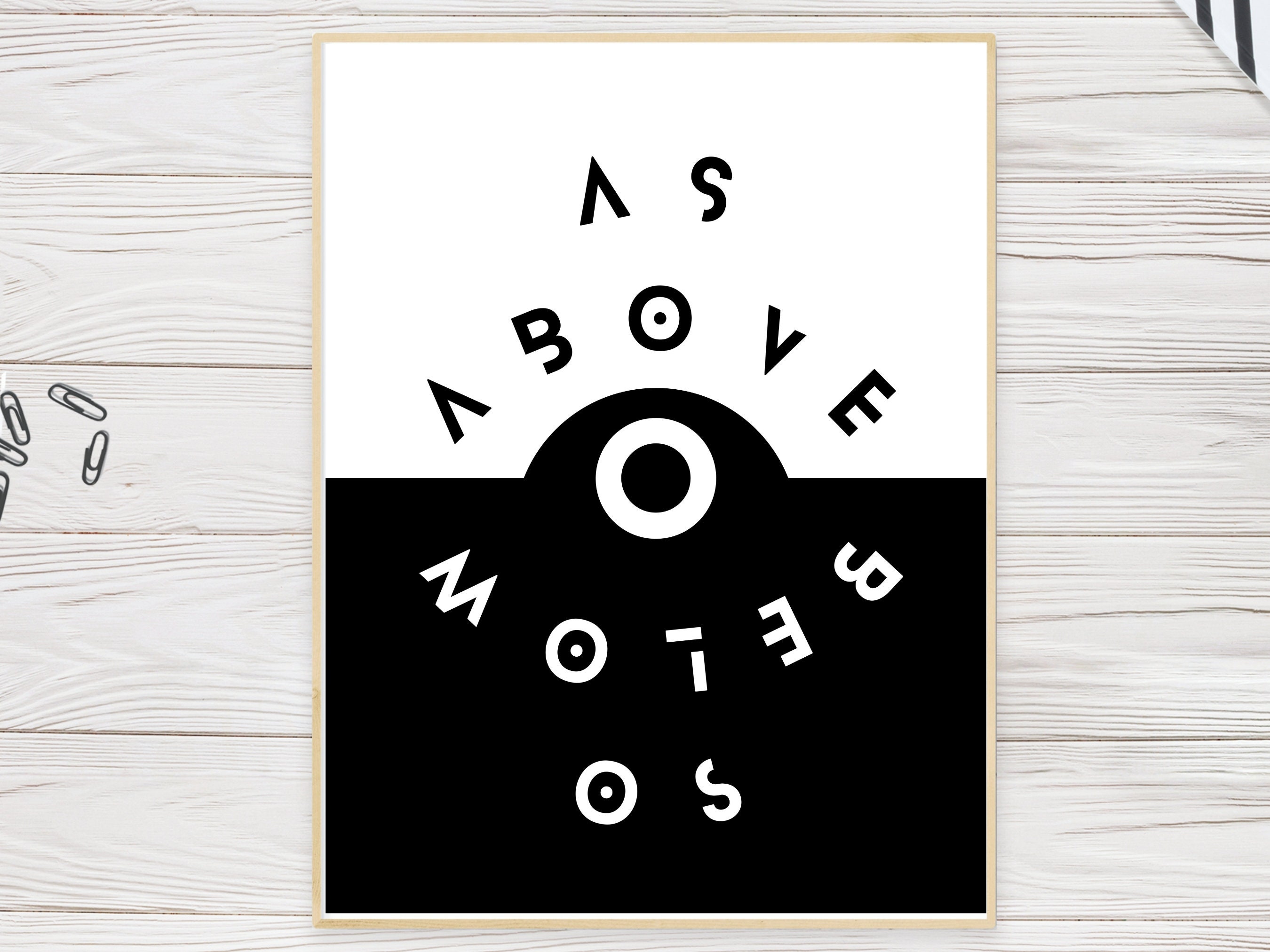 As Above so Below, Printable Wall Art, Hermetic Principle, Black and ...