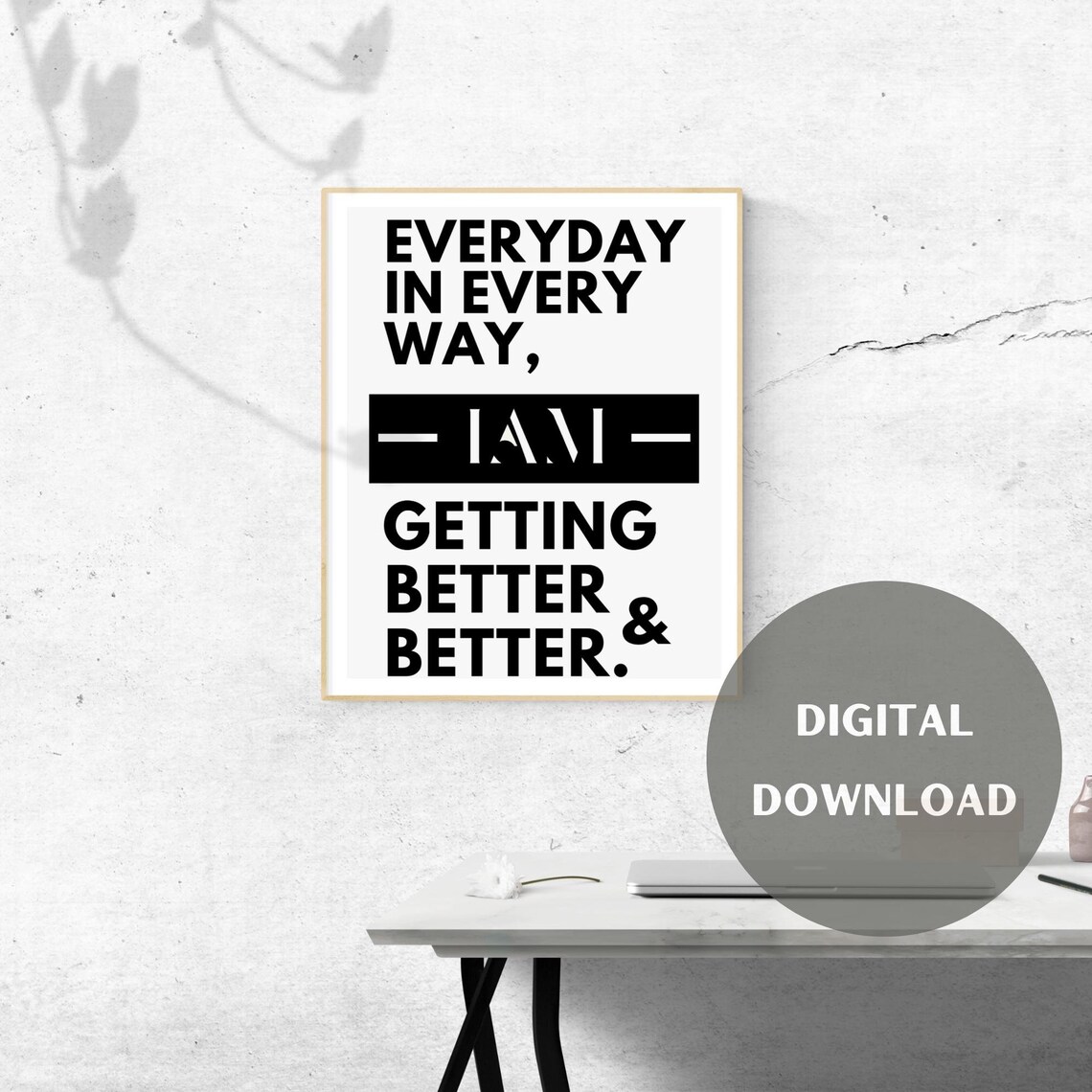 Everyday in Every Way I Am Getting Better & Better, Printable Wall Art ...