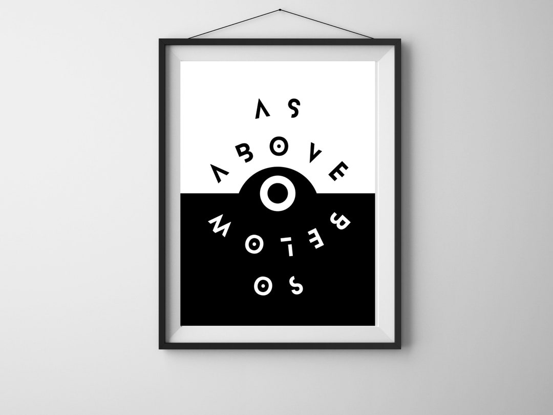 As Above so Below, Printable Wall Art, Hermetic Principle, Black and ...