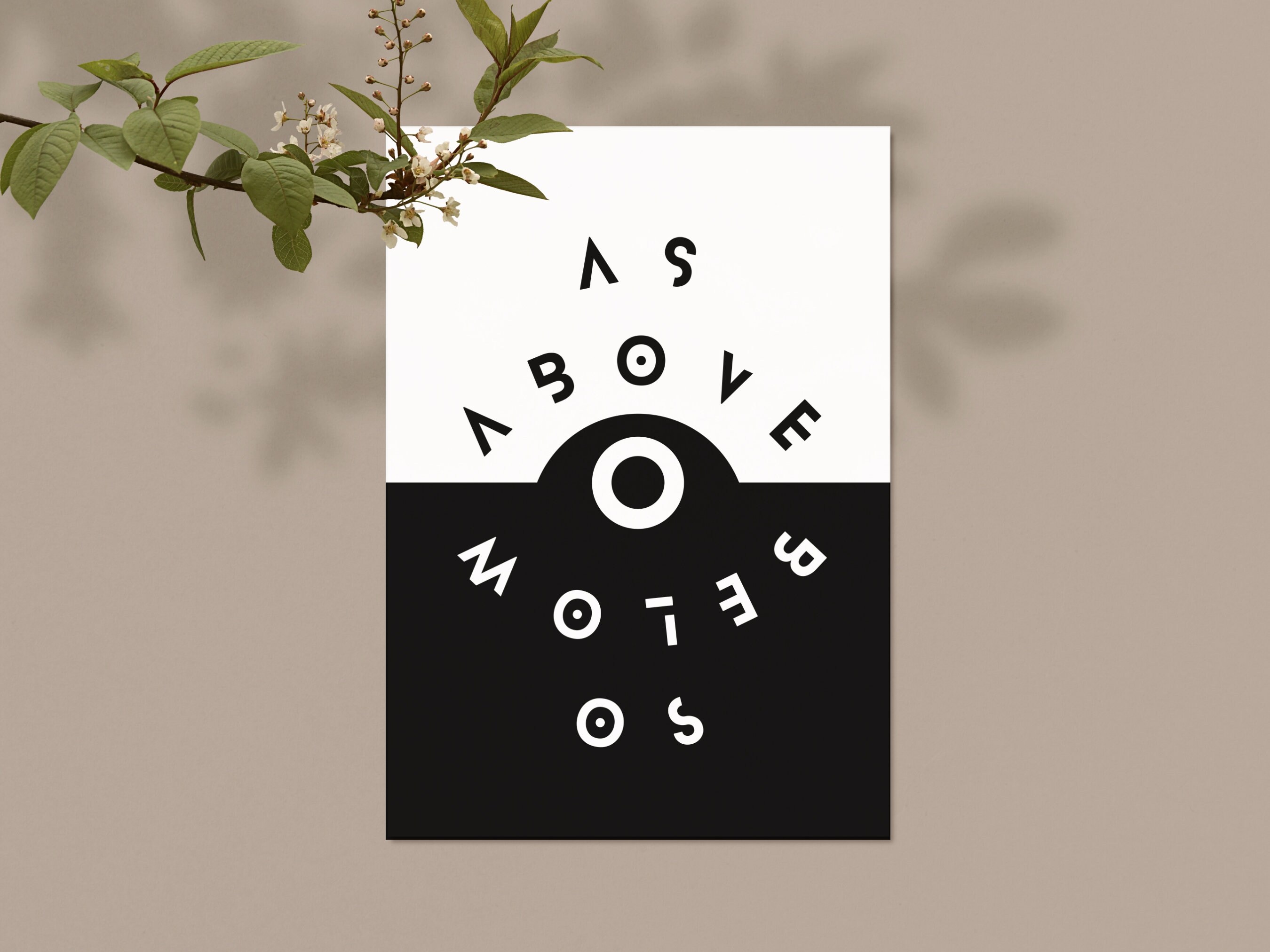 As Above so Below, Printable Wall Art, Hermetic Principle, Black and ...