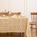 Hand Block Printed Mustard Yellow & White Tablecloth, Table Decor Linen ...