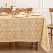 Hand Block Printed Mustard Yellow & White Tablecloth, Table Decor Linen ...