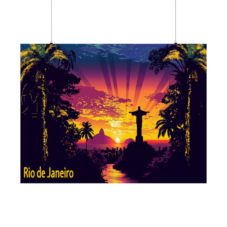 Matte Horizontal Posters Rio De Janeiro in Abstract and Colorful Art ...