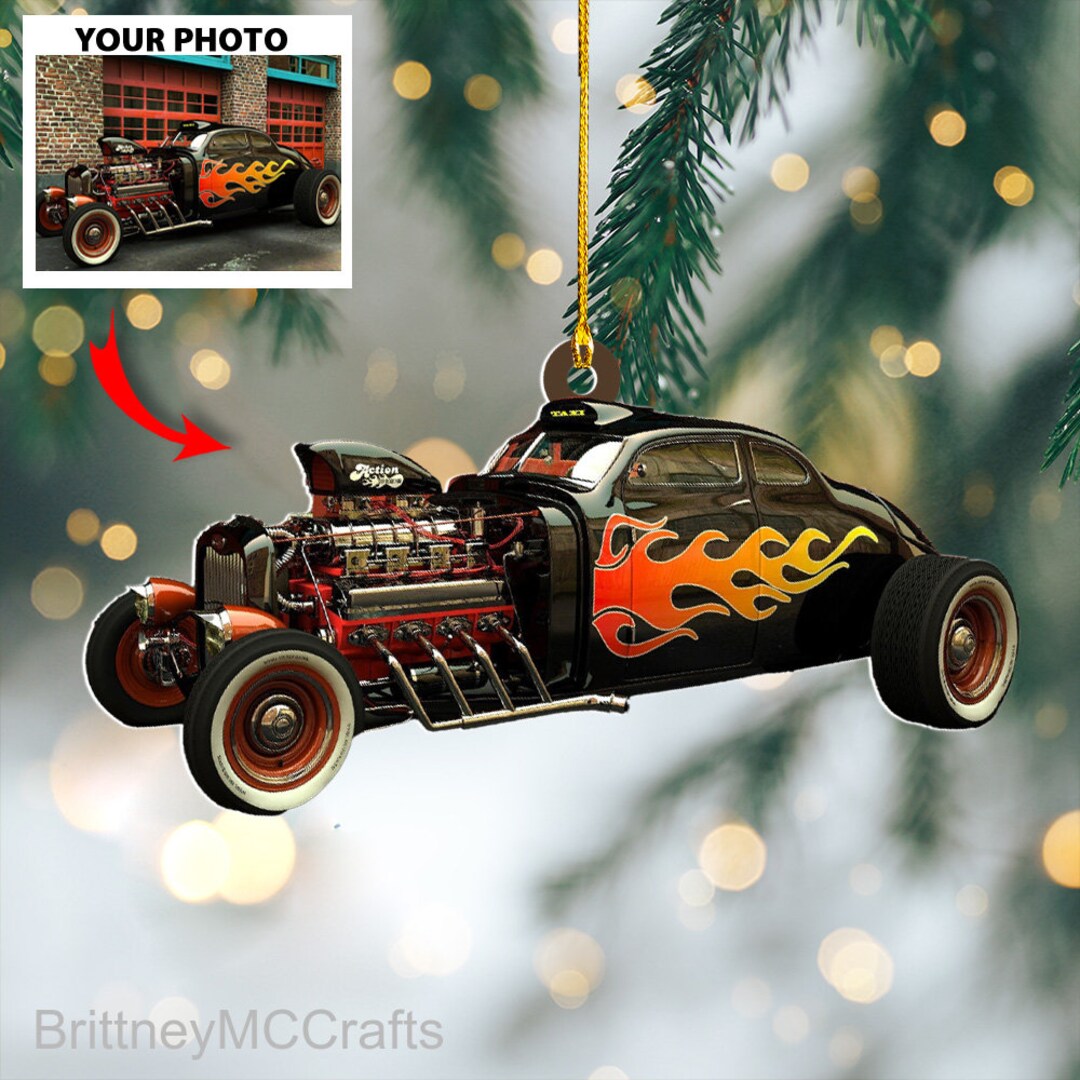 Personalized Hot Rod Ornament Custom Photo Hot Rod Gift Rat - Etsy
