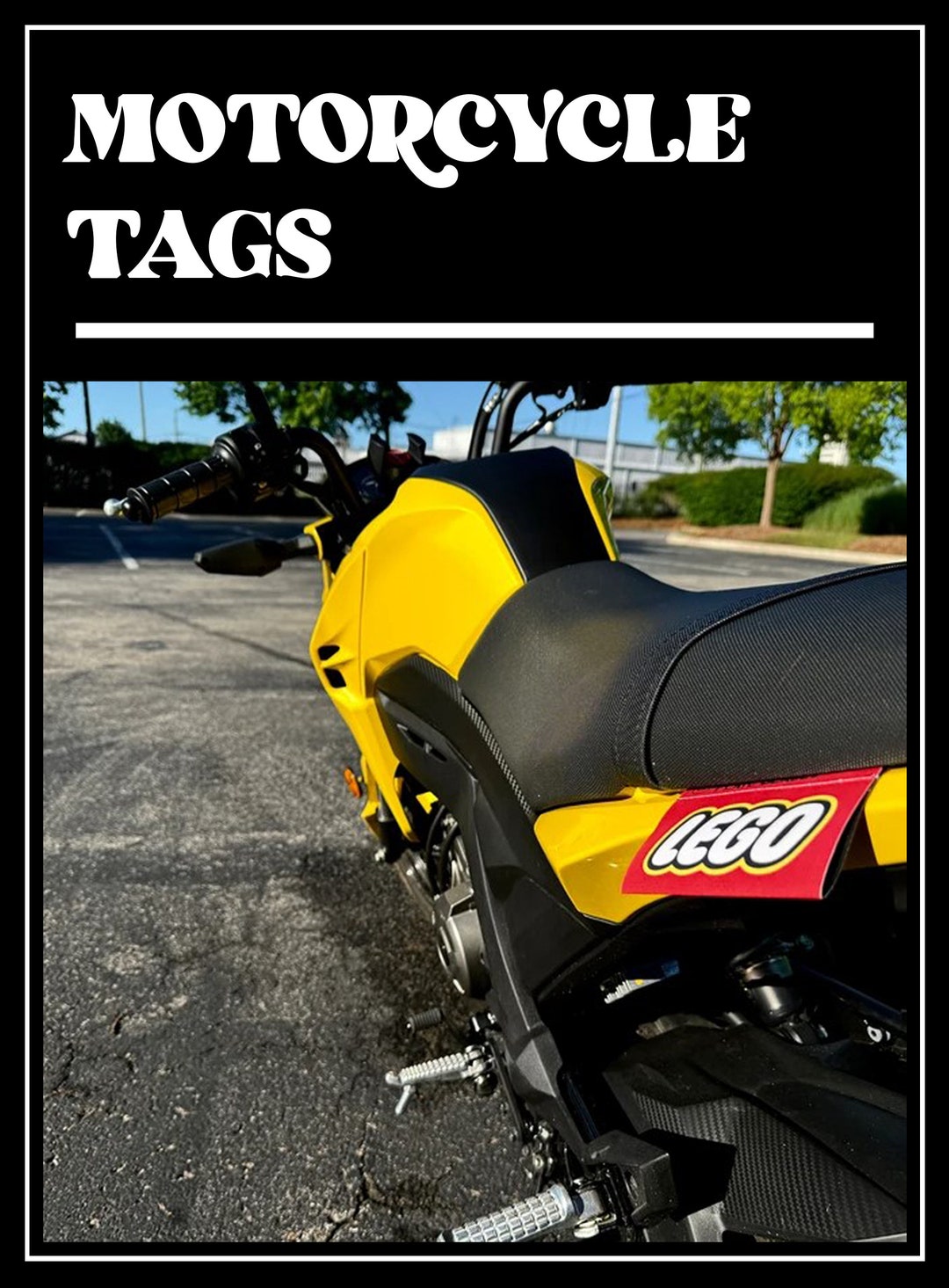 Premium Motorcycle Tag, 3M Tape and Alcohol Wipe, Easy to Install - Etsy