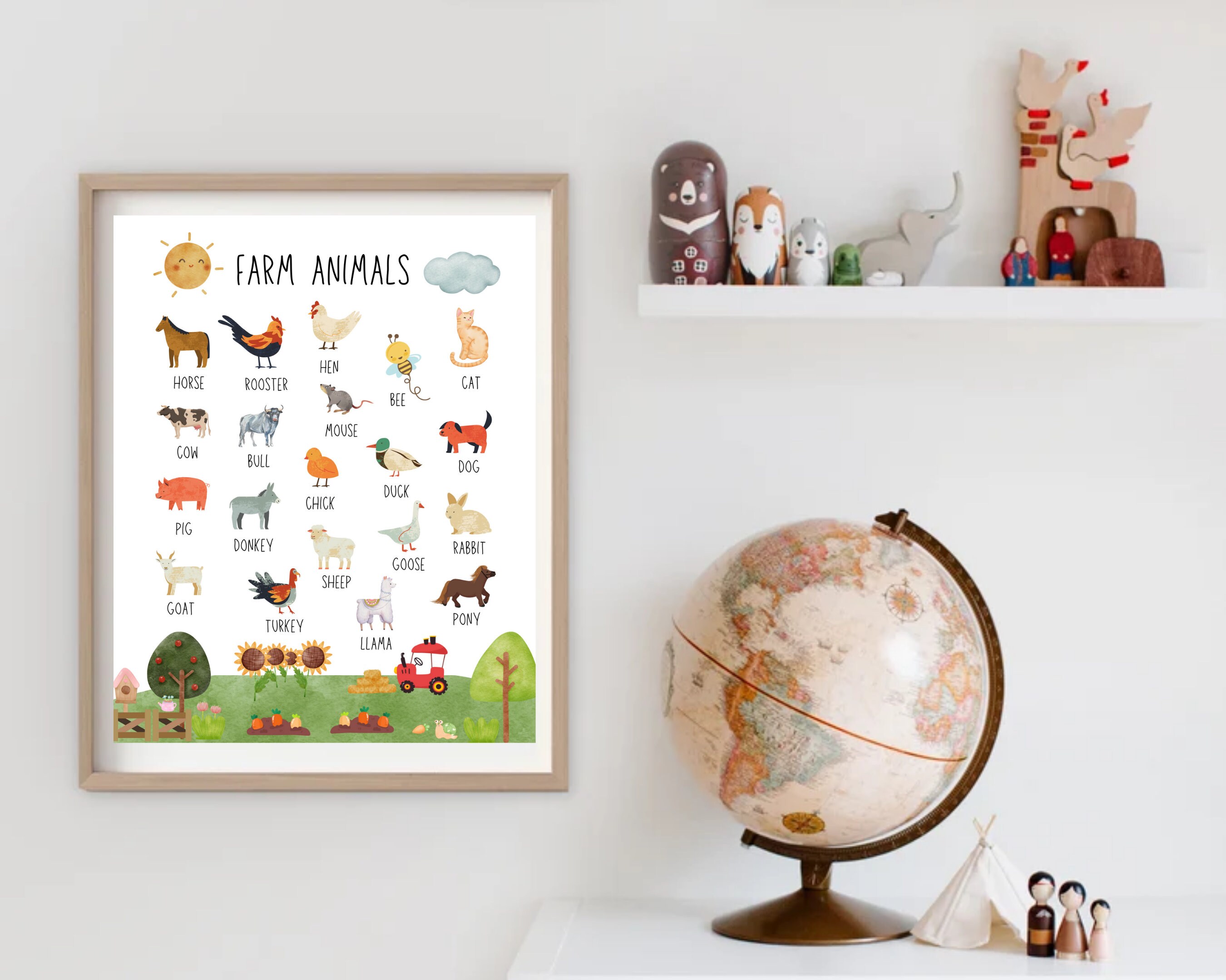 Farm Animal Poster Montessori Poster Montessori Educational - Etsy