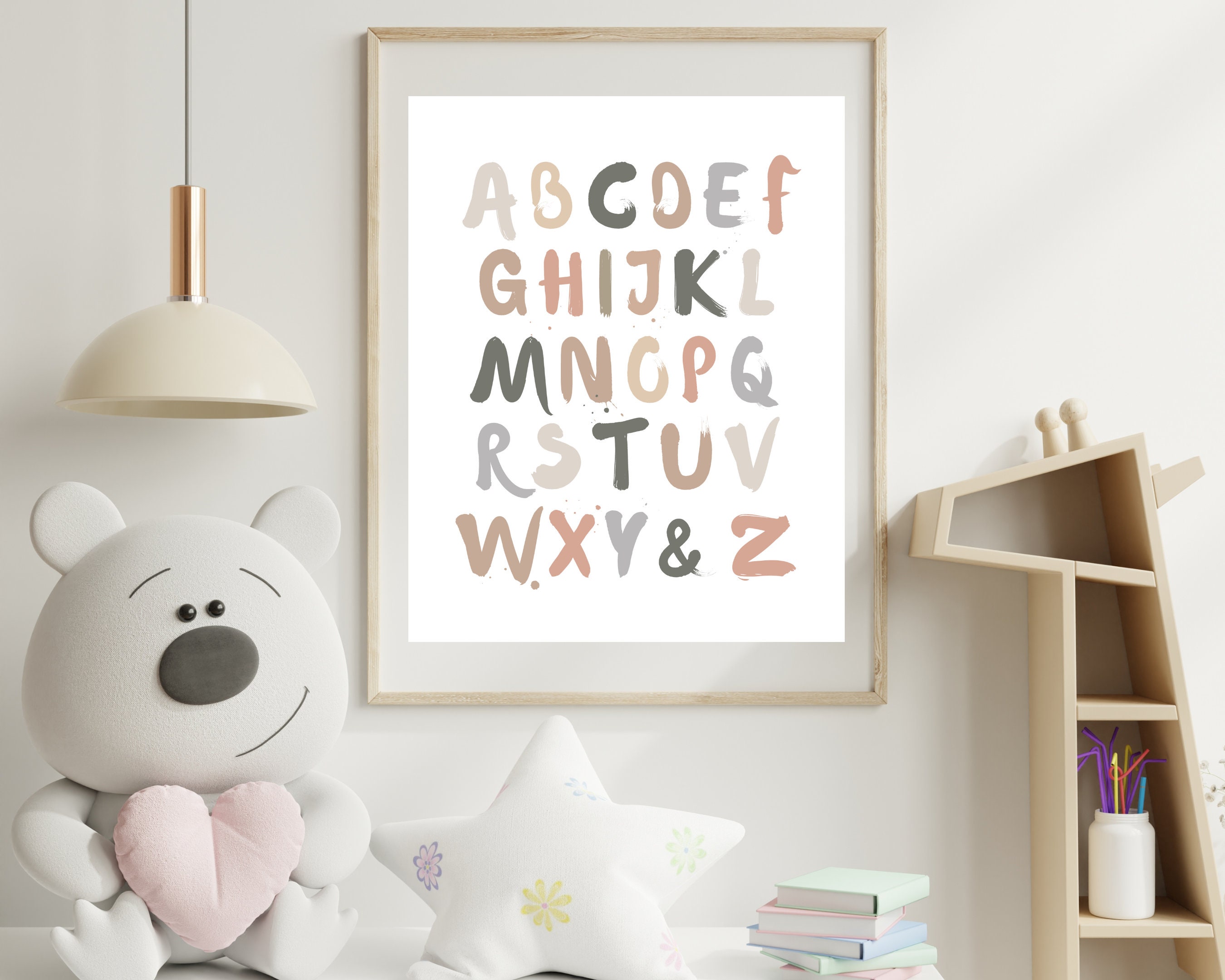 Neutral Alphabet Poster Alphabet ABC Print Nursery Alphabet - Etsy