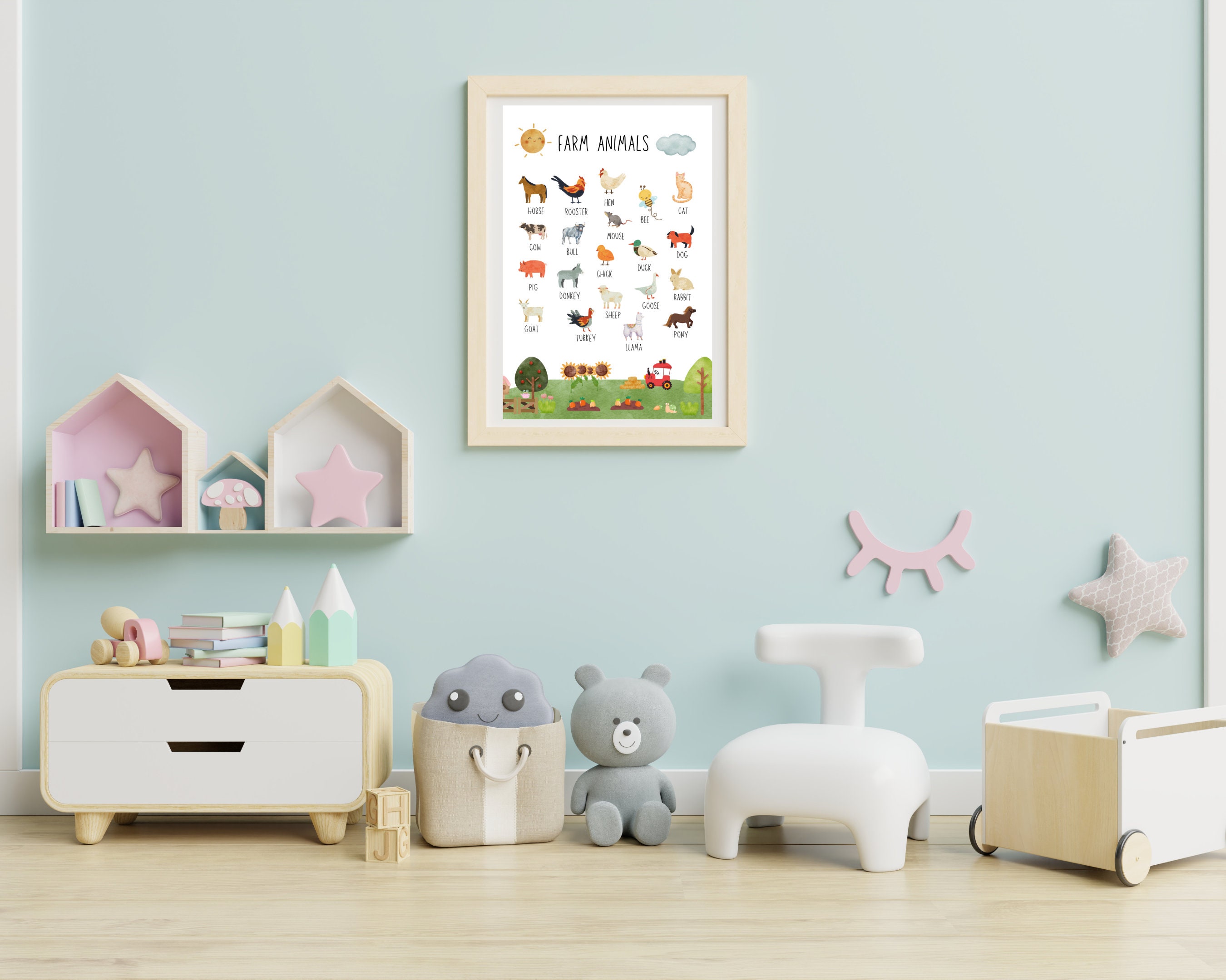 Farm Animal Poster Montessori Poster Montessori Educational - Etsy