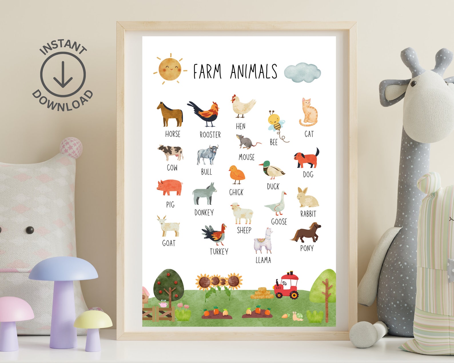 Farm Animals Poster For Nursery at Bob Wright blog