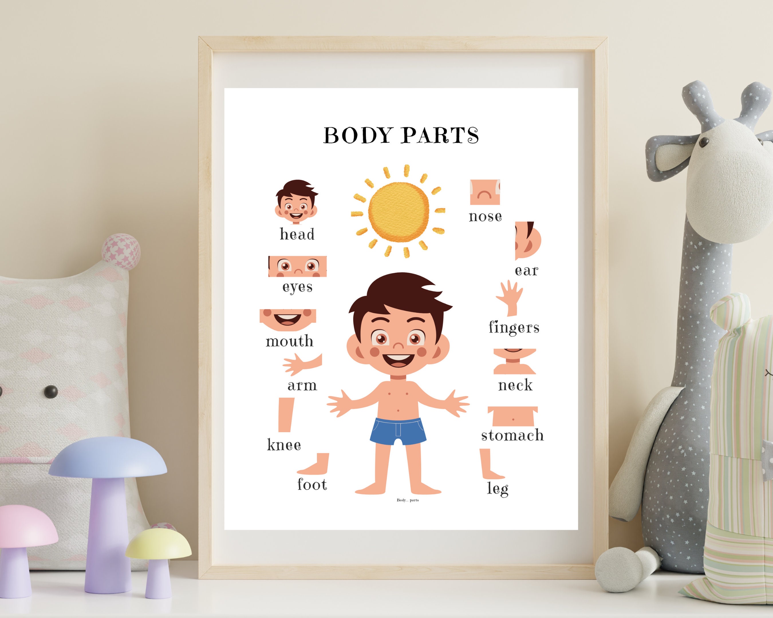Body Parts, Educational Poster, Printable Wall Art, Digital Download ...