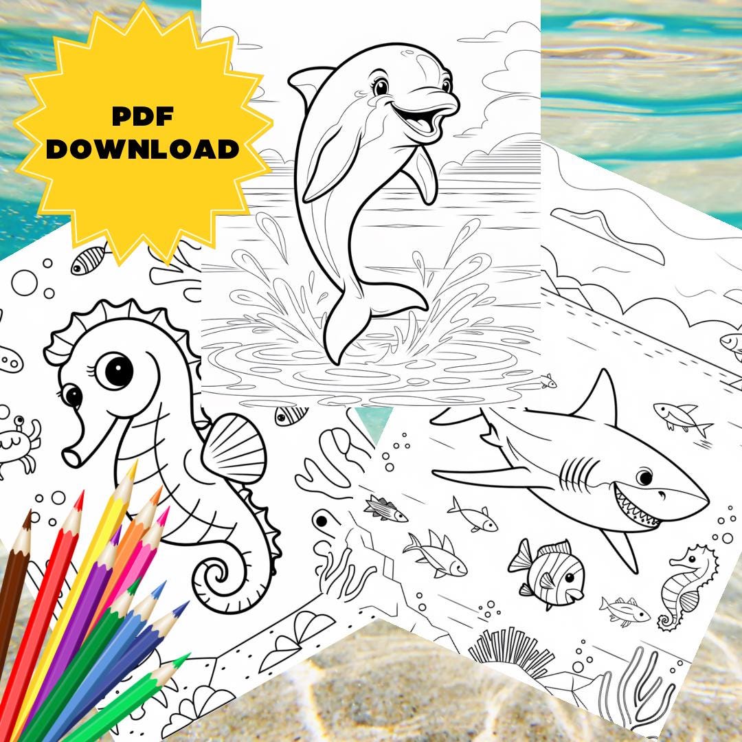Sea Creatures Coloring Pages for Kids | 22 Cute Sea Creatures to Color ...