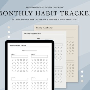 Monthly Habit Tracker Digital Planner Template for Goodnotes on Ipad ...