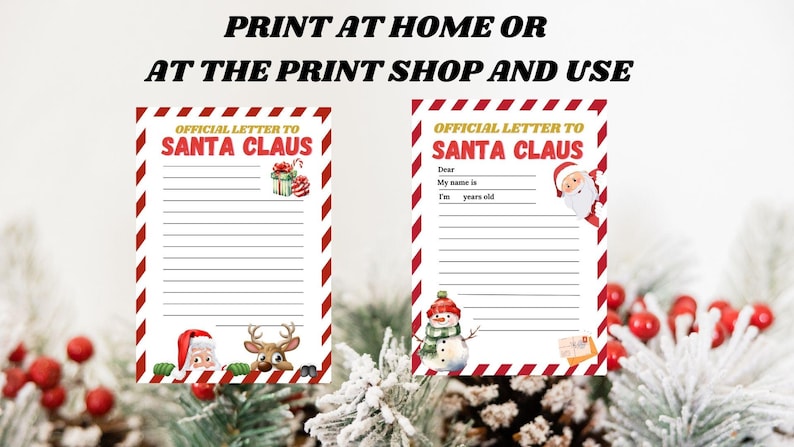 Letter to Santa, Printable Wish List Letters for Santa, Christmas ...