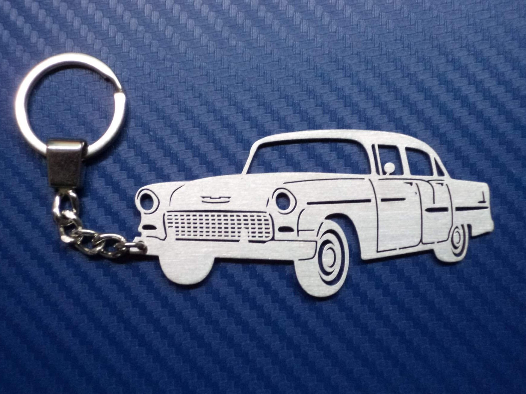 Custom Chevrolet Bel Air 1955 4 Doors Keychain, Stainless Steel Key ...