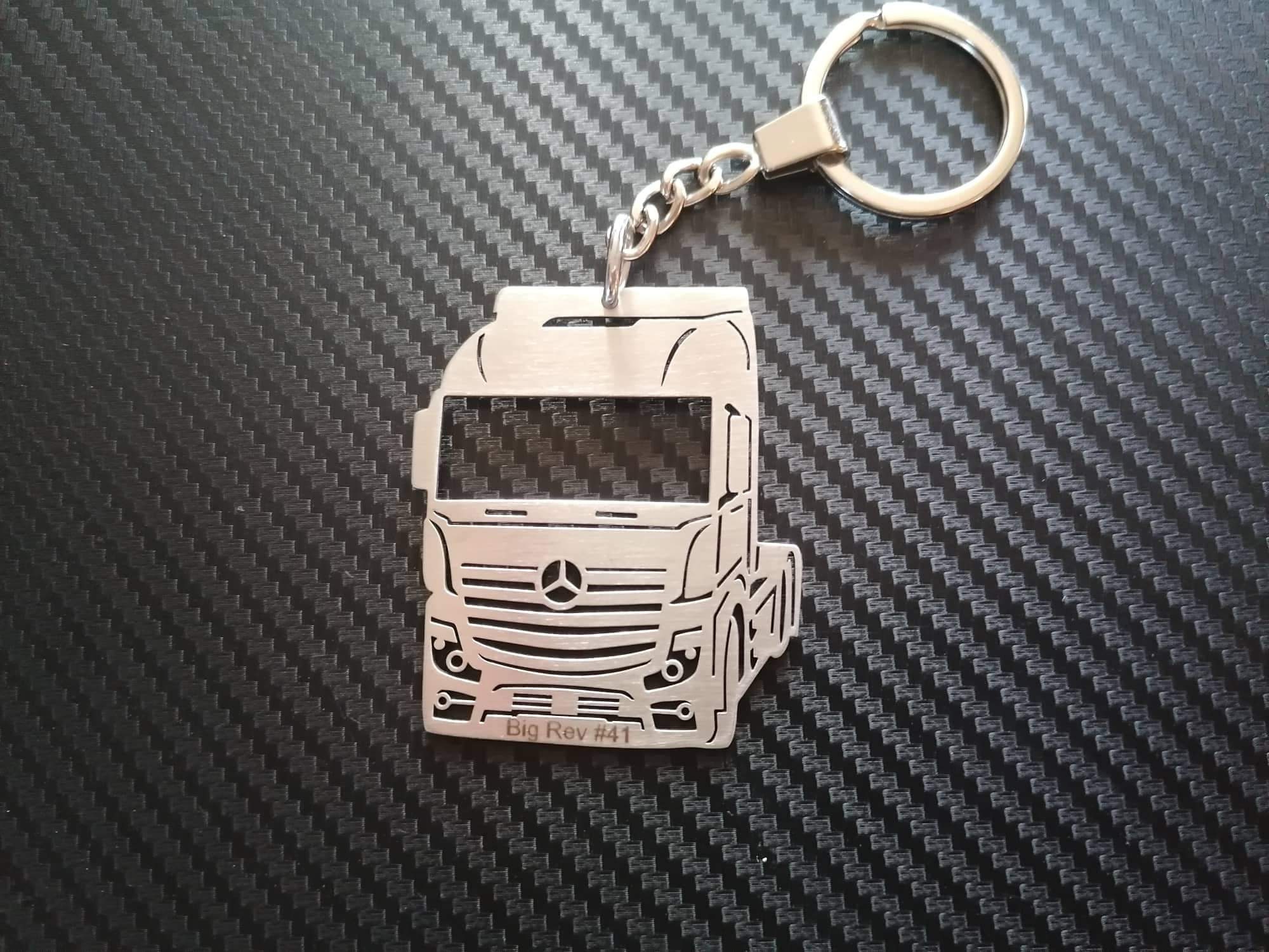 Custom Truck Actros Keychain, Stainless Steel Key Ring for Birthday ...
