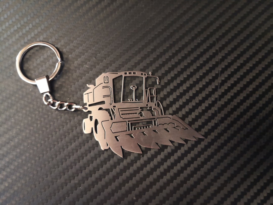 Custom Combine Harvester Keychain, Stainless Steel Key Ring for ...