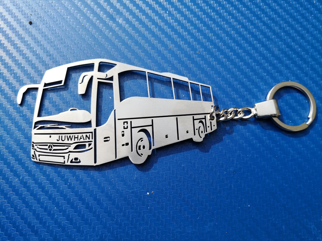 Custom Car Keychain for BUS, Stainless Steel Key Ring for Birthday Gift ...