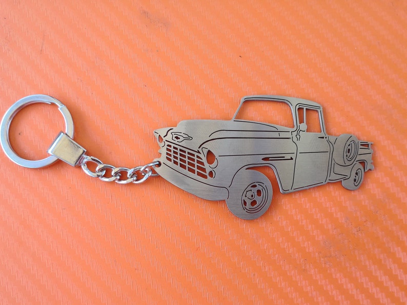 Custom Chevy Truck V2 Keychain, Stainless Steel Key Ring for Birthday ...