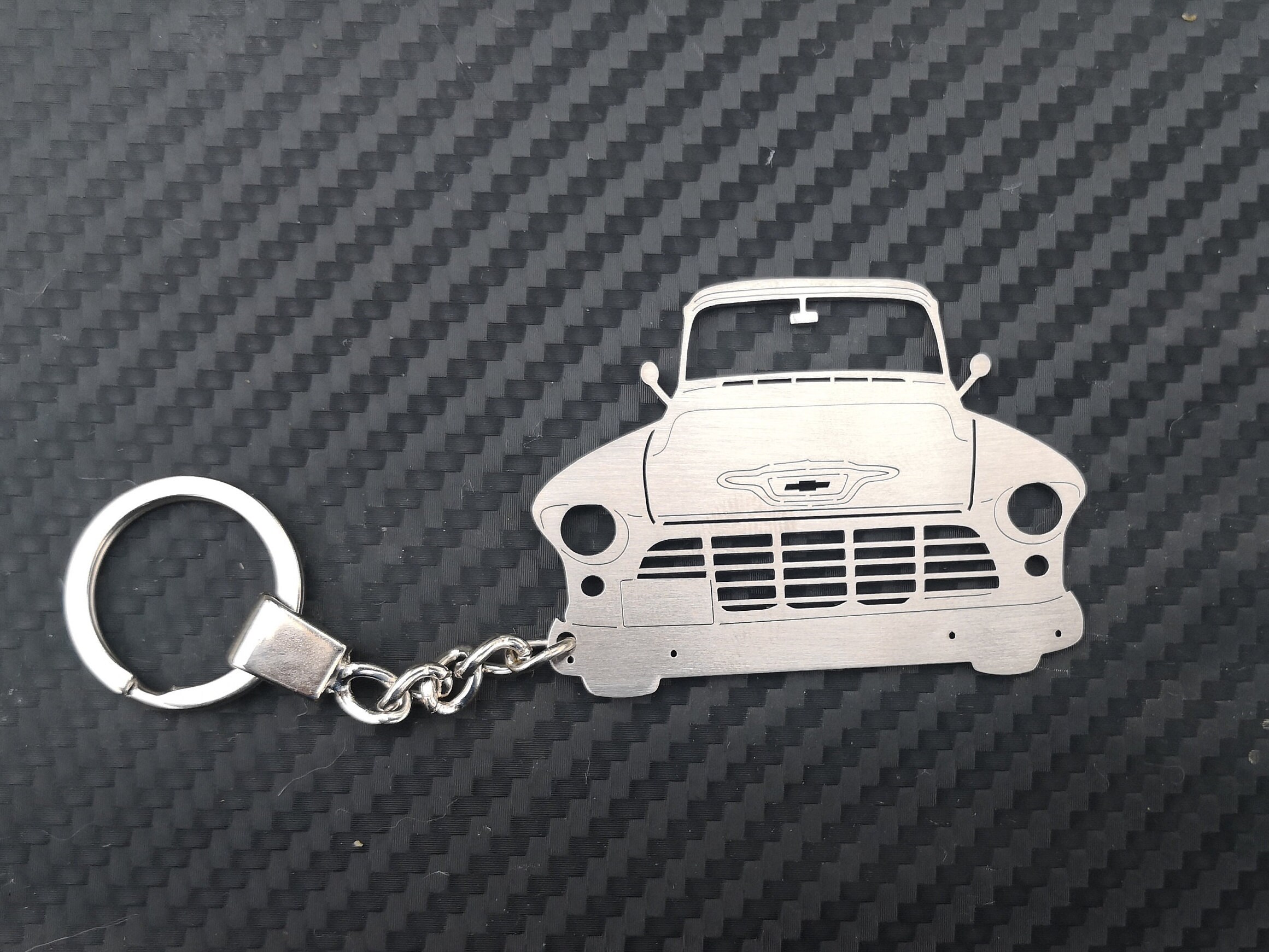 Custom Chevy Truck Keychain, Stainless Steel Key Ring for Birthday Gift ...