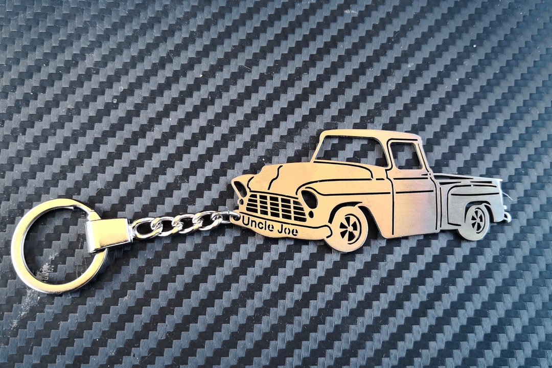 Custom Chevy Truck V1 Keychain, Stainless Steel Key Ring for Birthday ...
