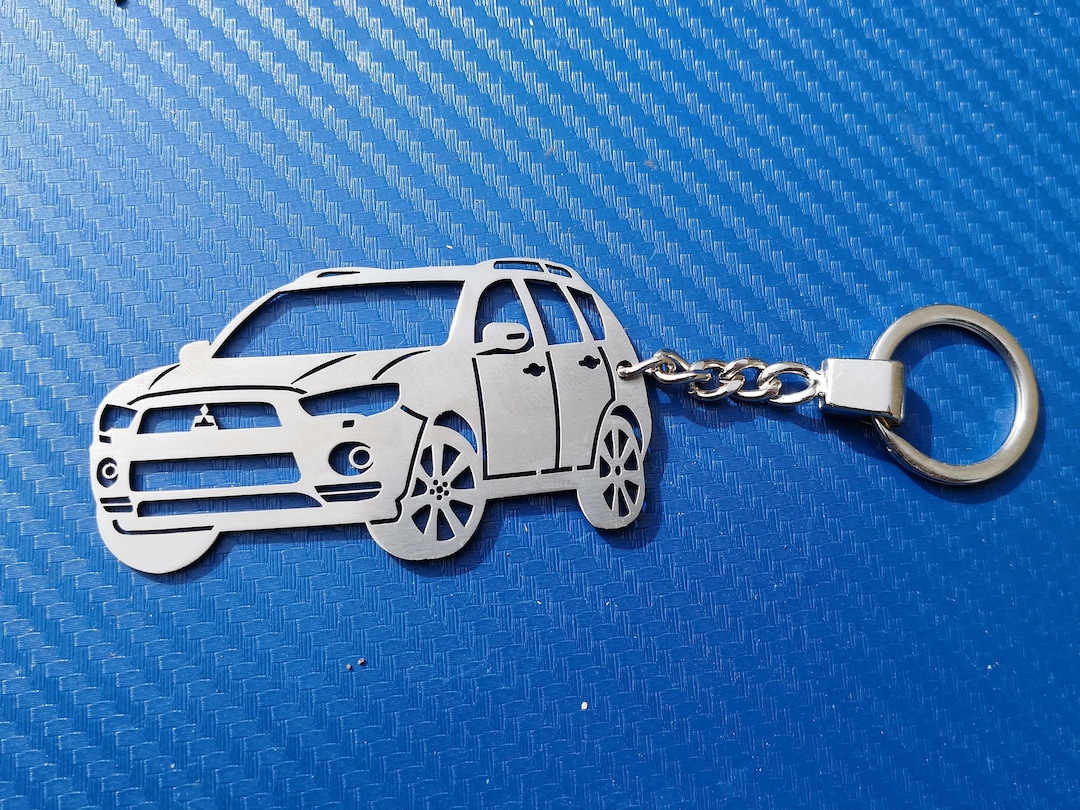 Custom Mitsubishi Outlander Car Keychain, Stainless Steel Key Ring for ...