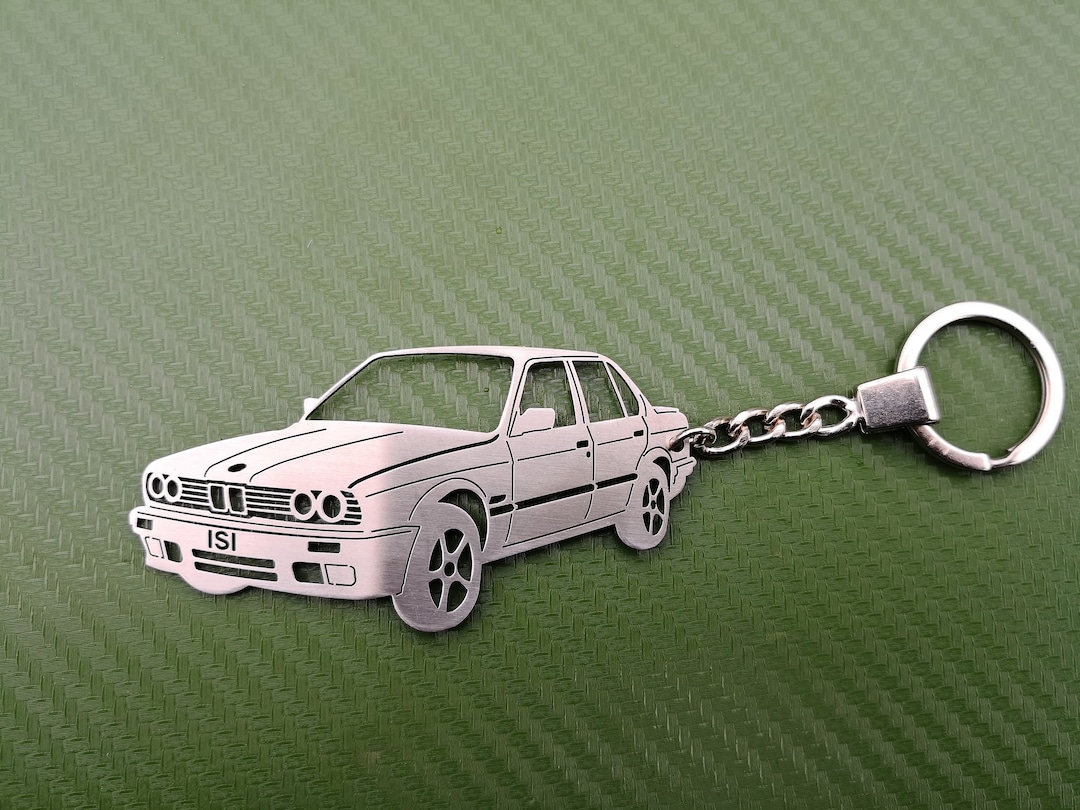 Custom Car Keychain for BMW E30 4 DOORS, Stainless Steel Key Ring for ...