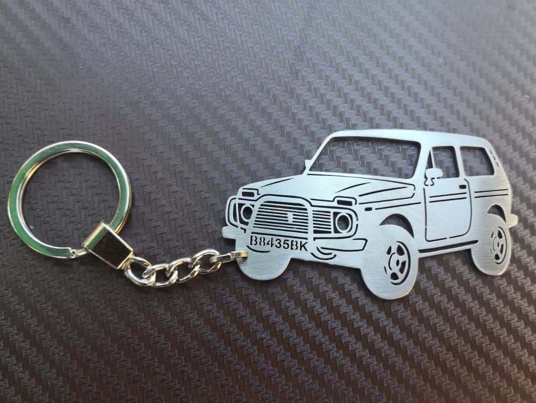 Custom Vintage Lada Niva Keychain, Stainless Steel Key Ring for ...
