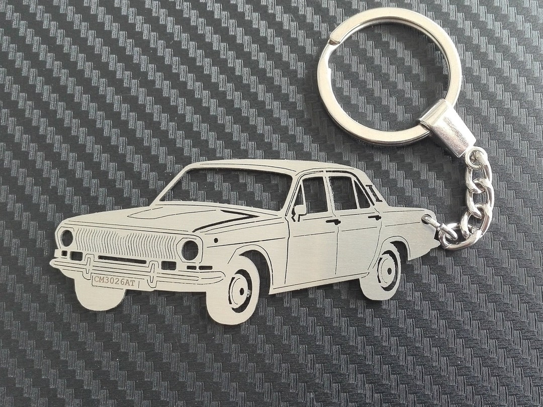Custom Vintage Volga Gaz 24 Keychain, Stainless Steel Key Ring for ...
