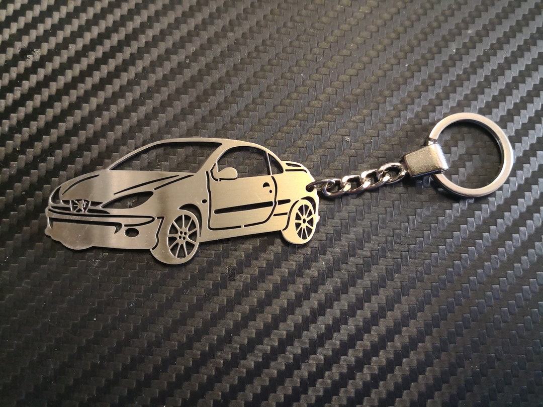Custom Peugeot 206 CC Car Keychain, Stainless Steel Key Ring for ...