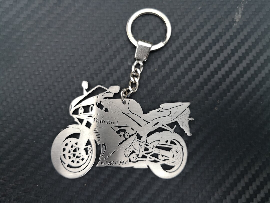 Custom Car Keychain for Yamaha R1 2005 Stainless Steel Key Ring for ...